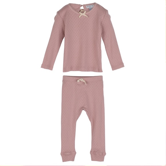 Maisonette | Matching Sets | Maison Me Baby Girls Pointelle Pink ...